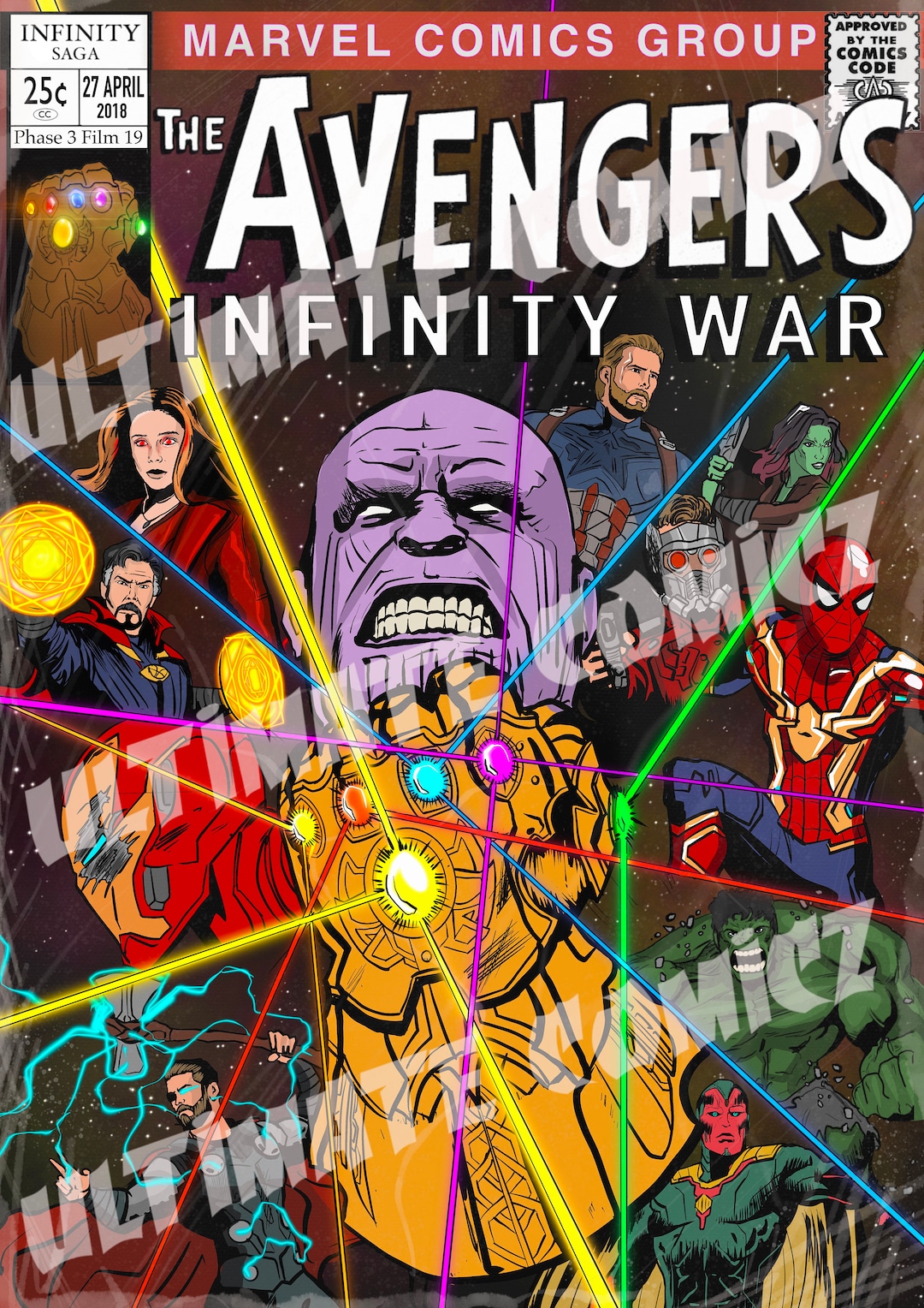 AVENGERS INFINITY WAR Comic Cover - Etsy