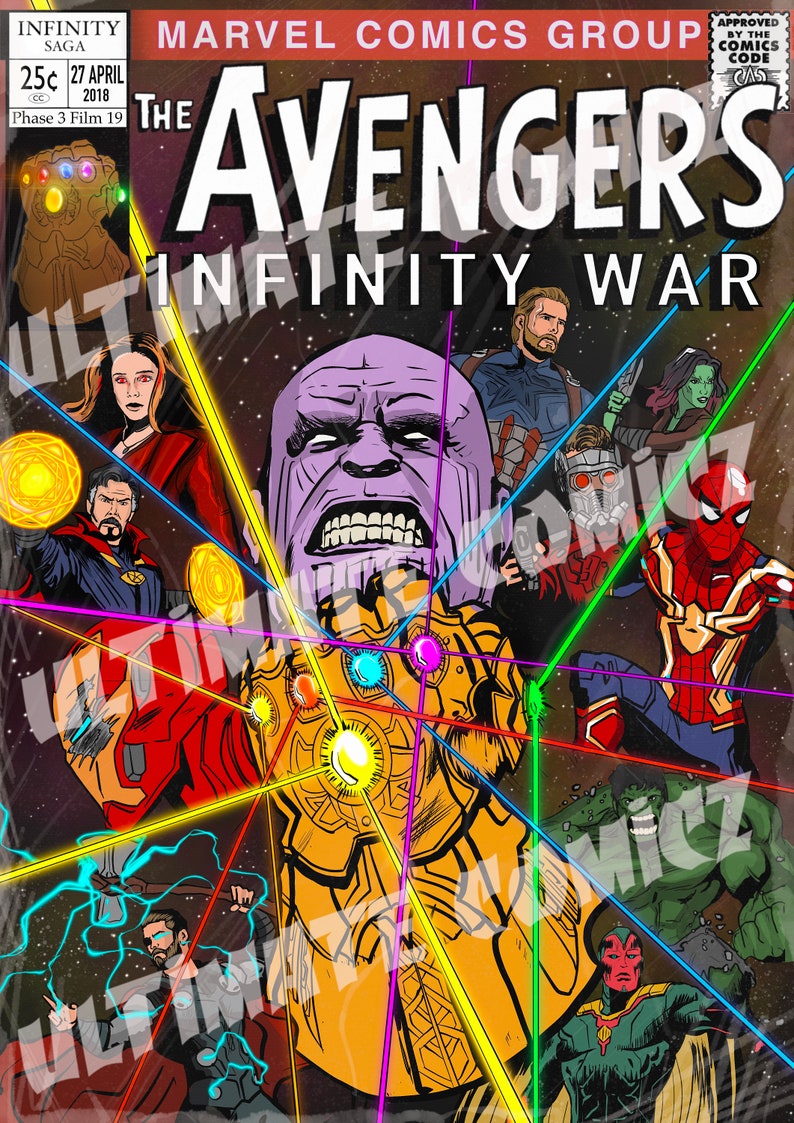AVENGERS INFINITY WAR Comic Cover - Etsy