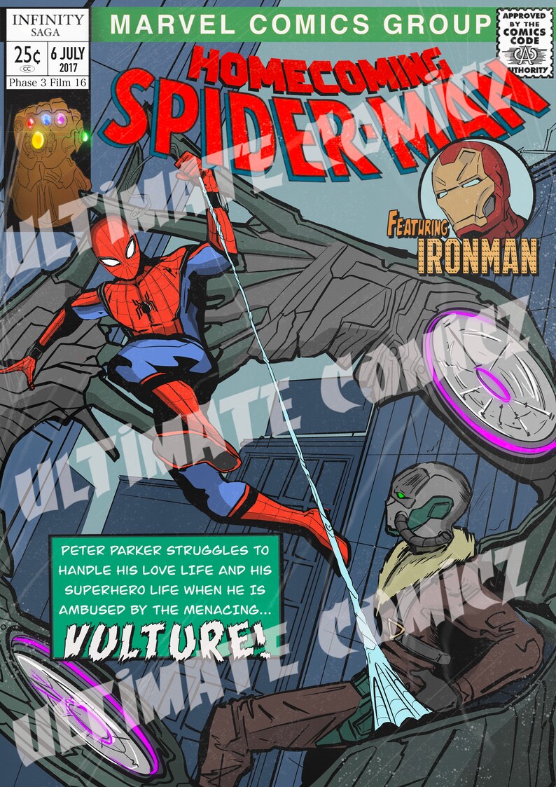 SPIDER-MAN Far From Home and Homecoming Comic Cover - Etsy