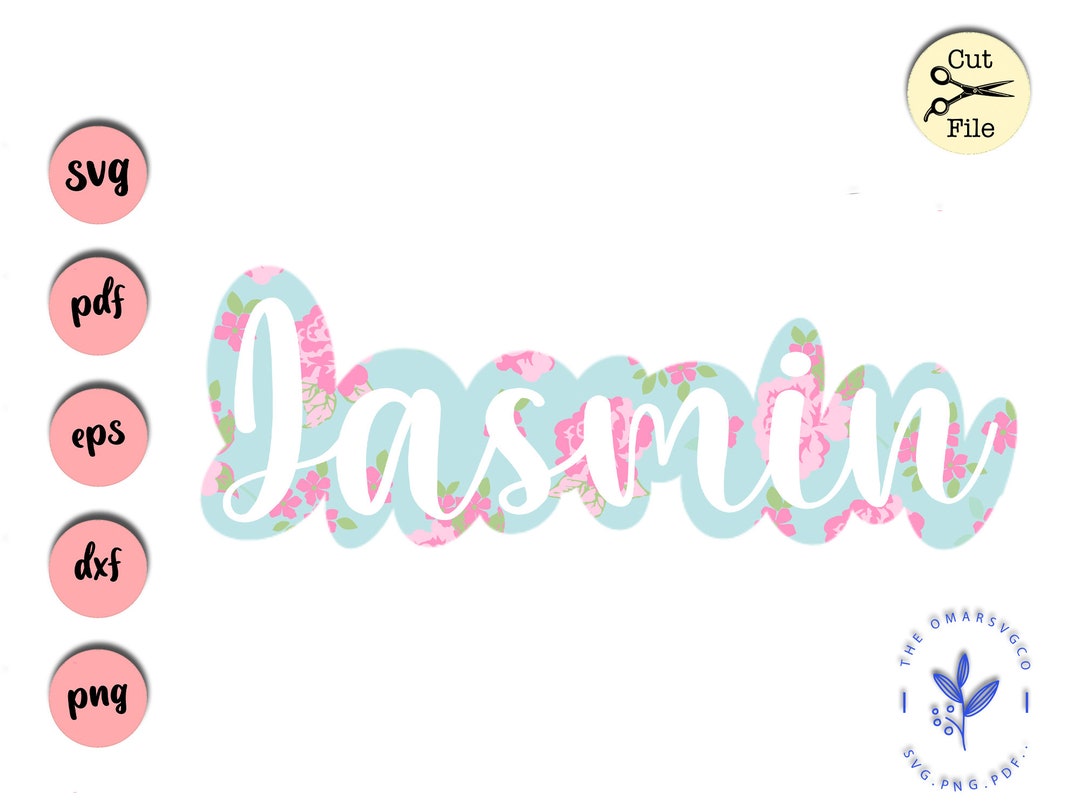Floral SVG Flower Name Svg Hand Drawn Wildflower Split - Etsy