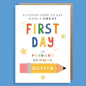 Personalised First Day of School Card: Nursery, Reception, Preschool or ...