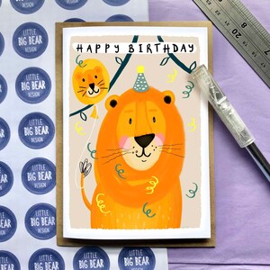Personalised Lion Birthday Card Kids Birthday Card Jungle Lion Birthday ...