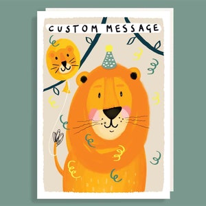 Personalised Lion Birthday Card Kids Birthday Card Jungle Lion Birthday ...