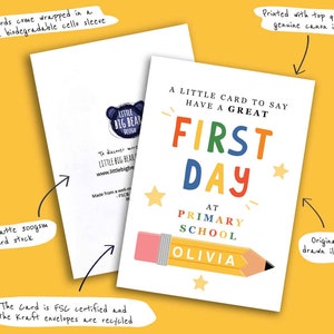 Personalised First Day of School Card: Nursery, Reception, Preschool or ...
