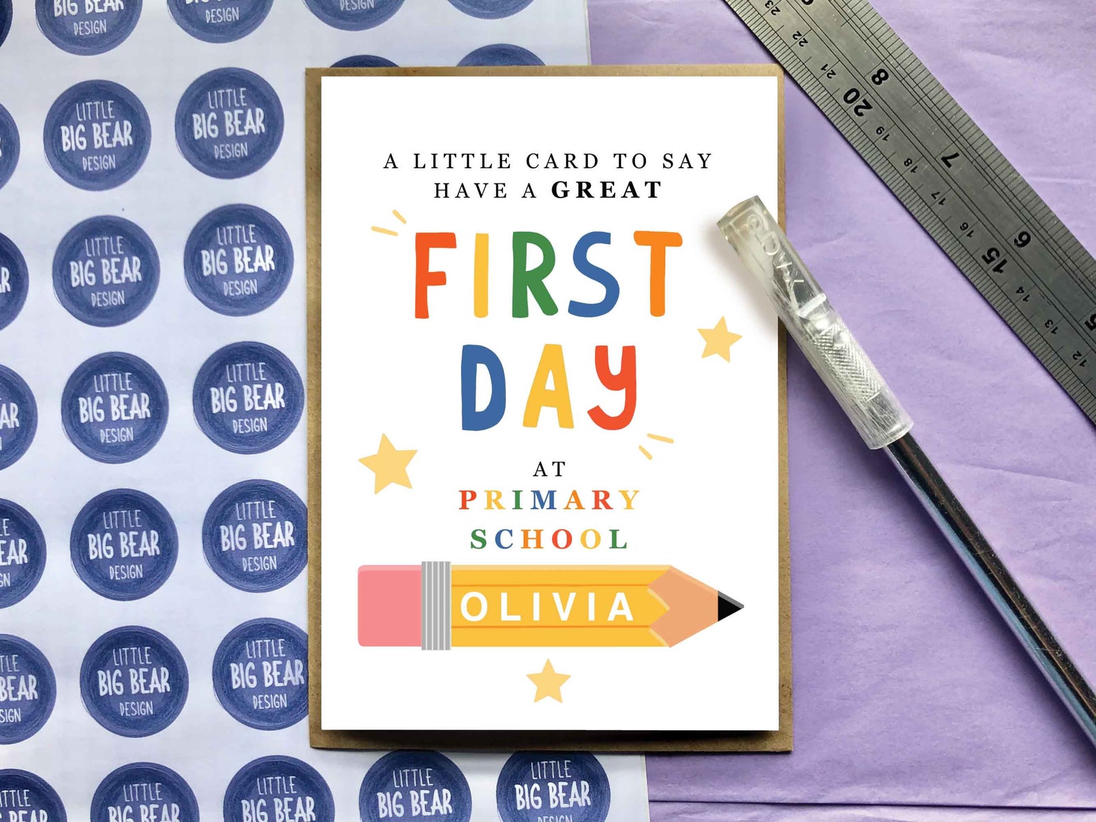 Personalised First Day of School Card: Nursery, Reception, Preschool or ...