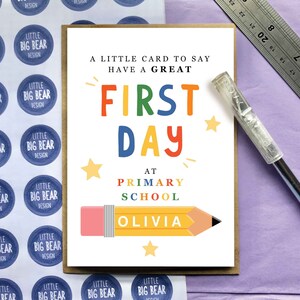 Personalised First Day of School Card: Nursery, Reception, Preschool or ...