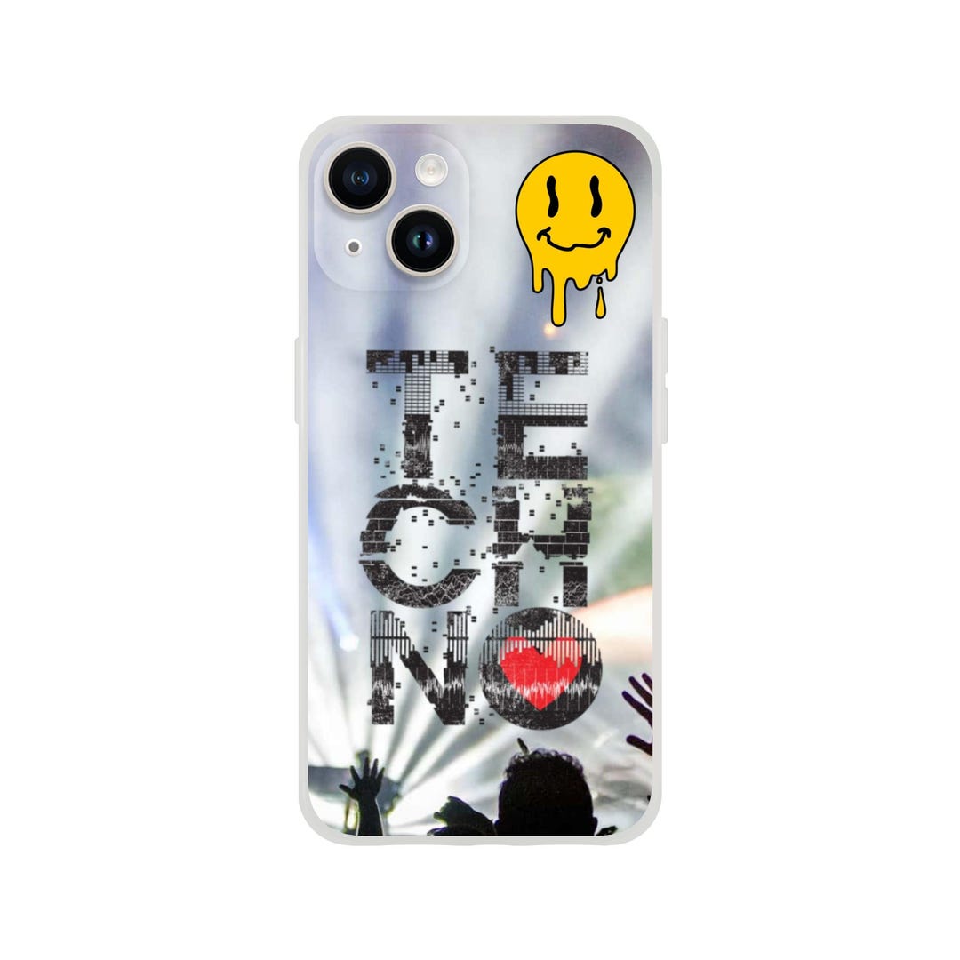 Techno Old School Rave Smiley Face Acid House Flexi iPhone Samsung Case ...