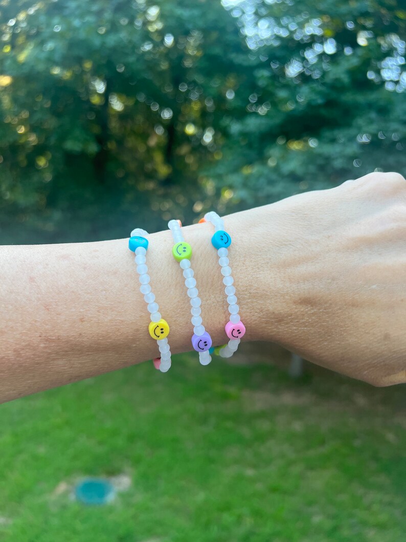 Smiley Bracelet Smiley Bracelet Stack Stackable Bracelets - Etsy