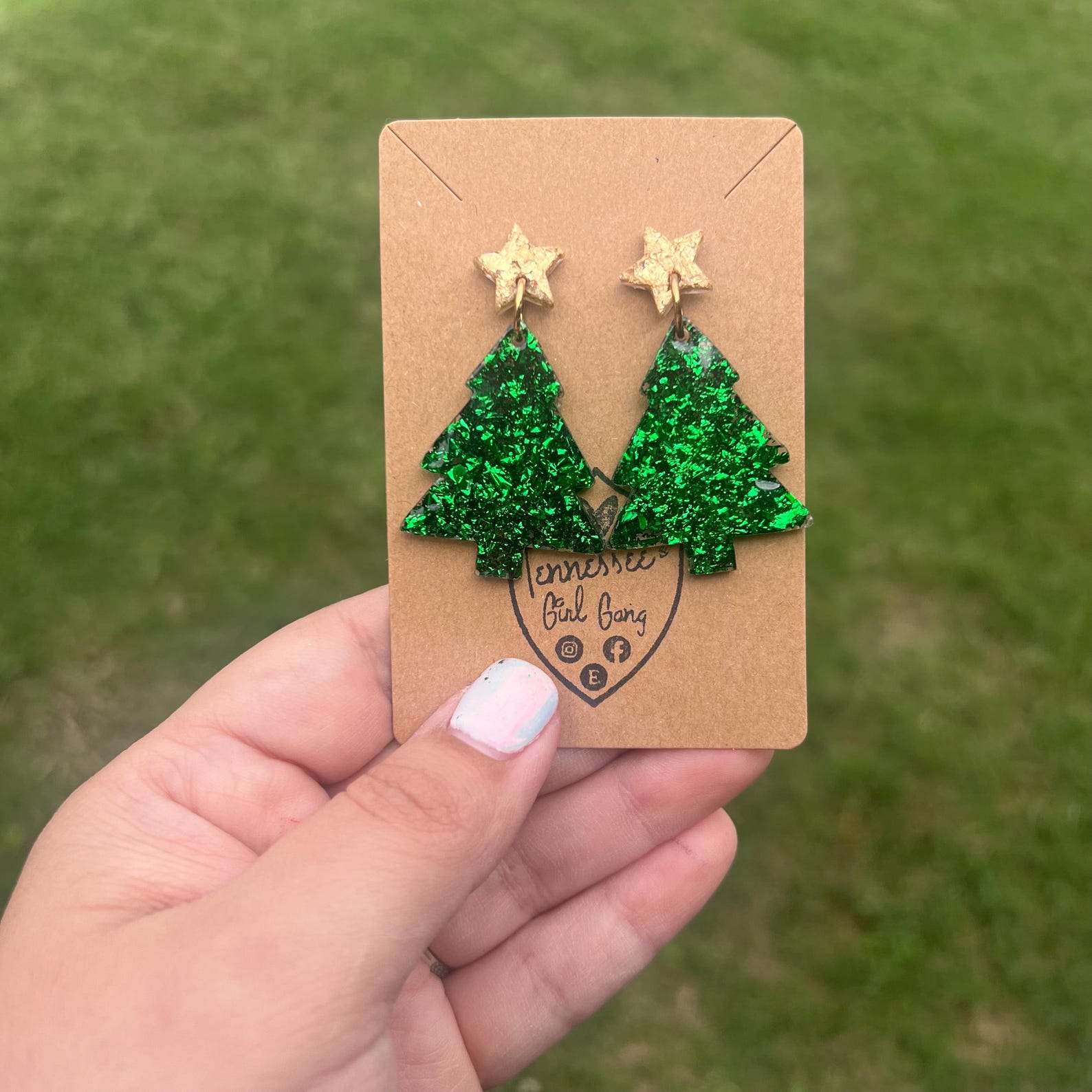 Christmas Tree Earrings - Christmas Tree Star Topper Earrings ...
