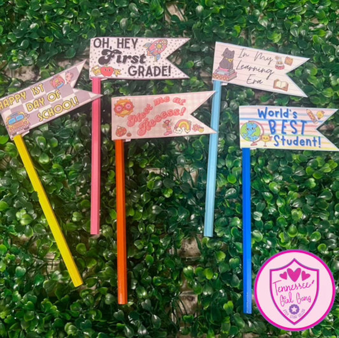Back to School Pencil Pennant Flags - School Photo Props - UPRINT ...