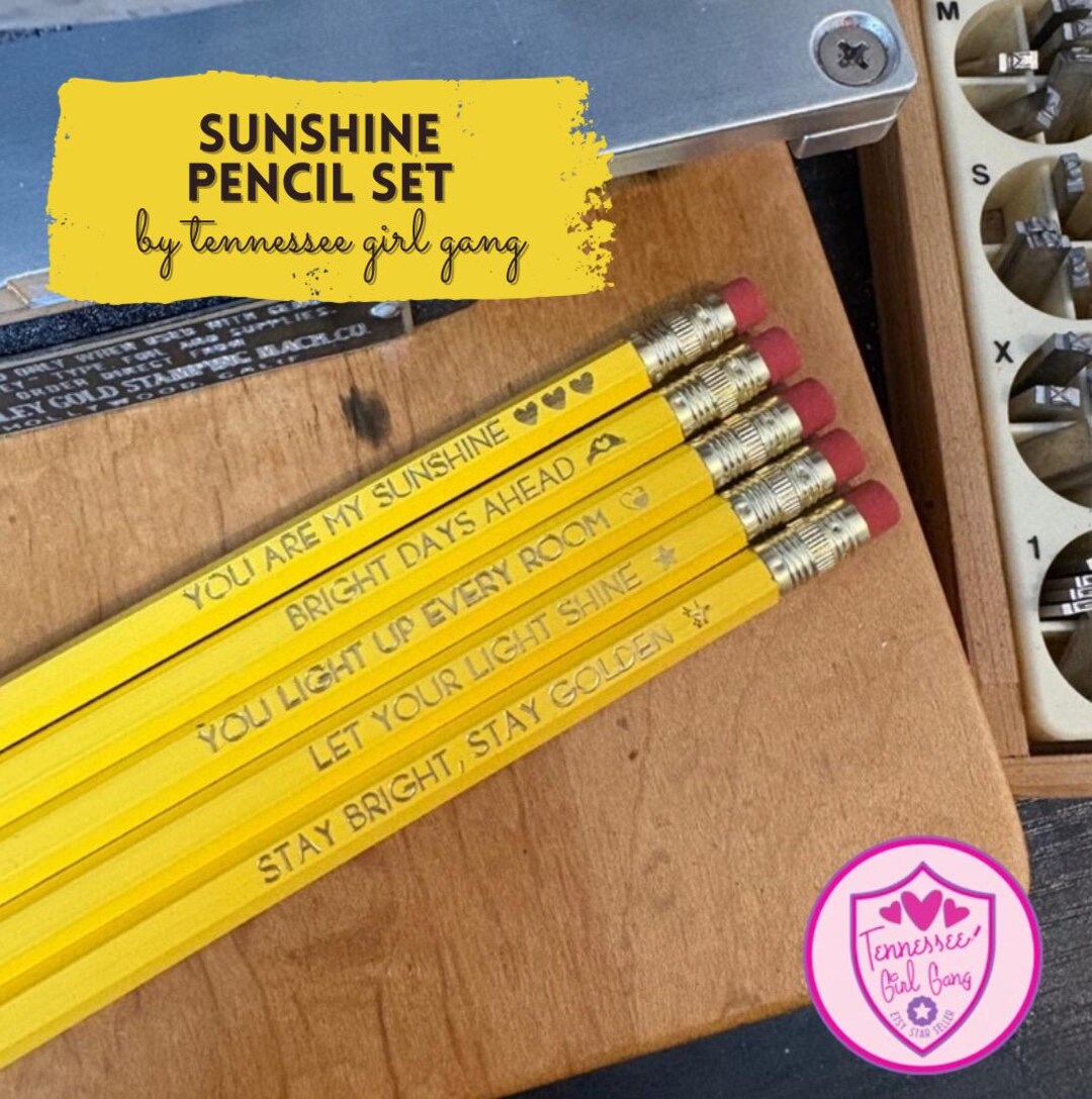 Sunshine Pencil Pack School Supplies - Yellow Happiness Gift Box - Box ...