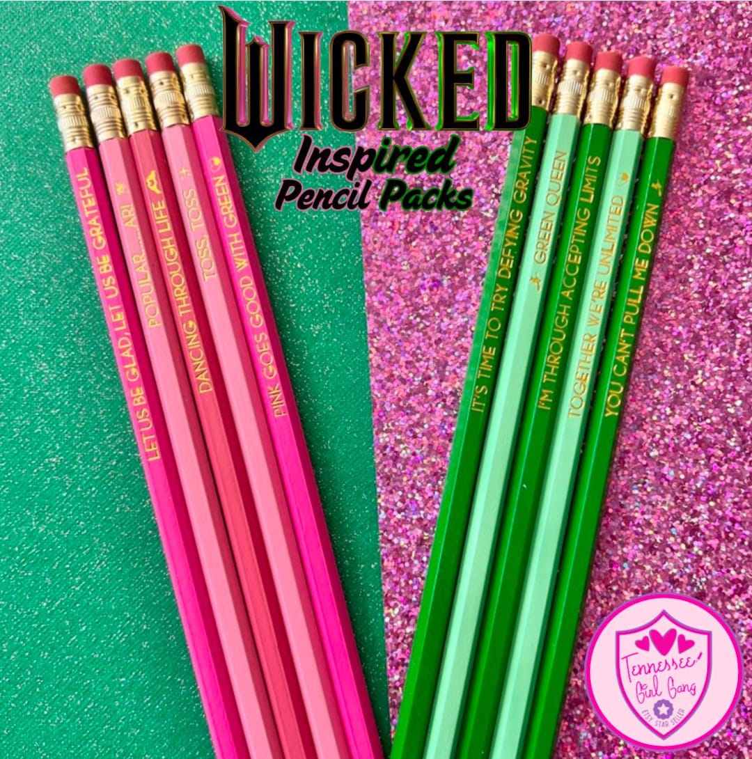 Wicked Inspired Pencil Pack School Supplies - Team Elphaba - Team ...