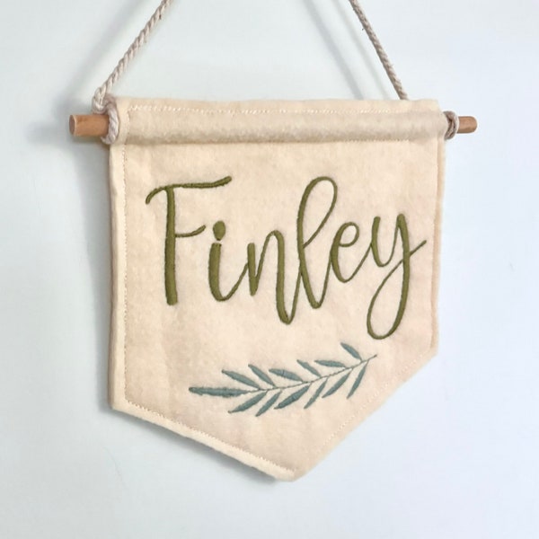 Embroidered Name Banner Nursery - Etsy