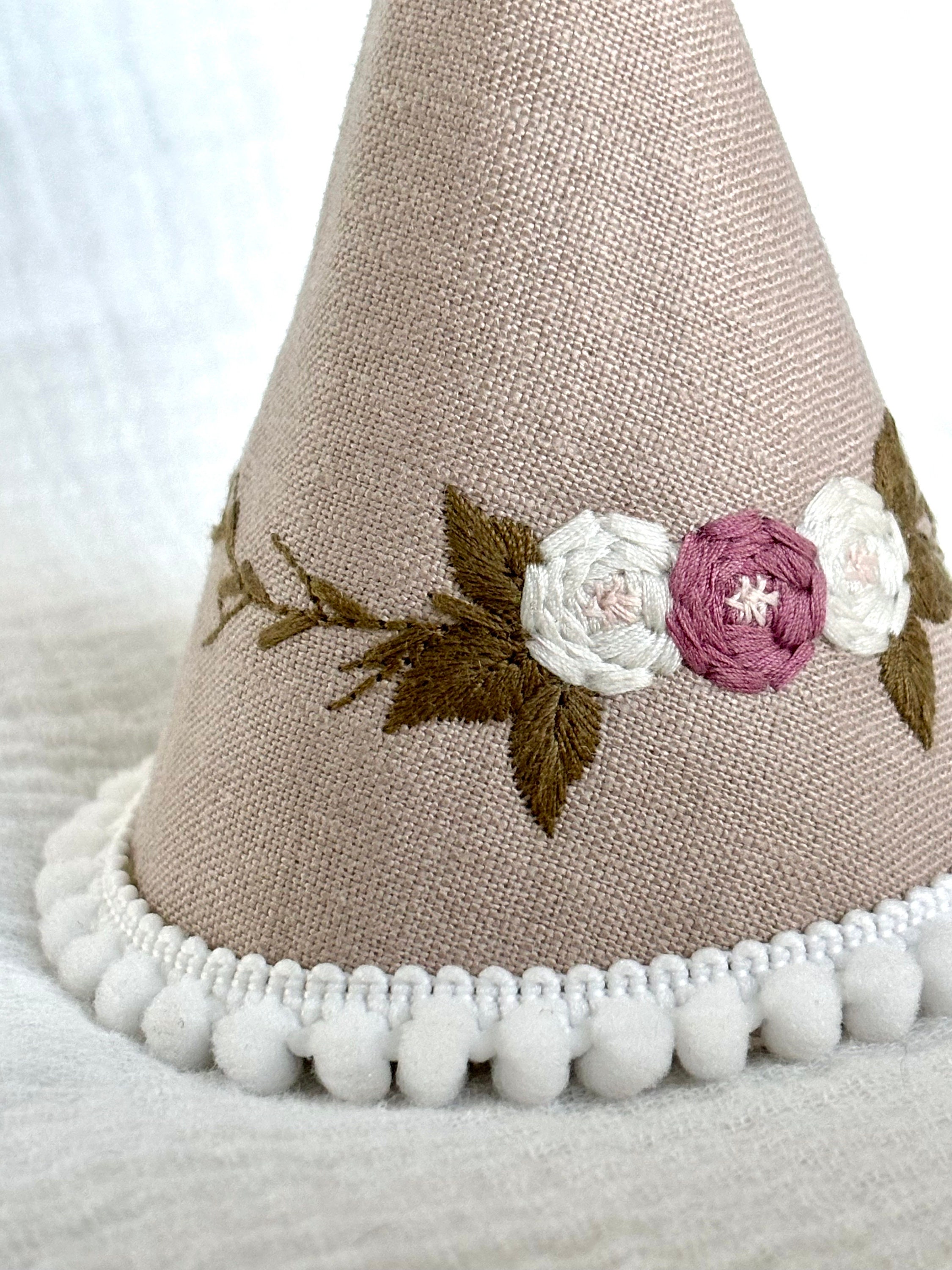Floral Linen Party Hat for First Birthday, Cake Smash Outfit, Birthday ...