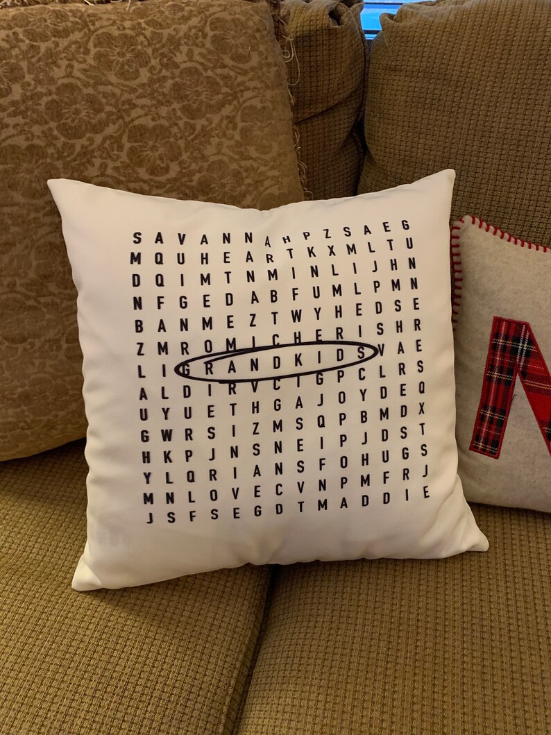 Puzzle Pillow - A Custom Word Search Pillow - Etsy