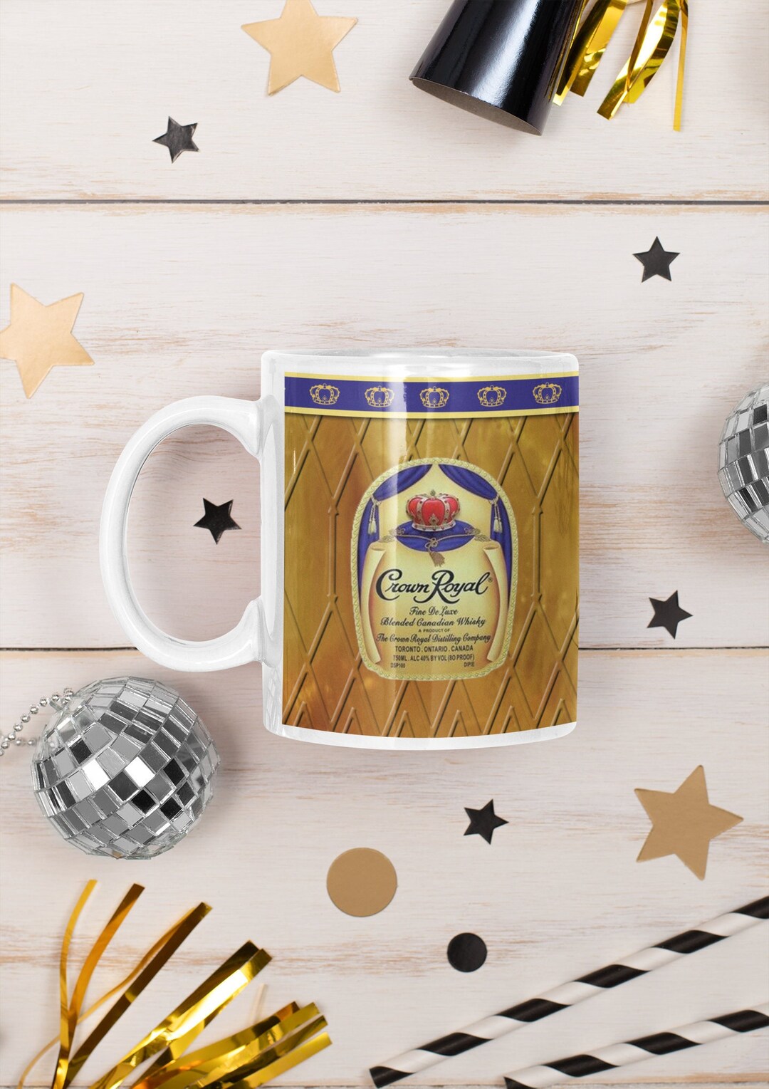 Crown Adult Beverage Label Mug- Custom Mug- Personalizable - Etsy