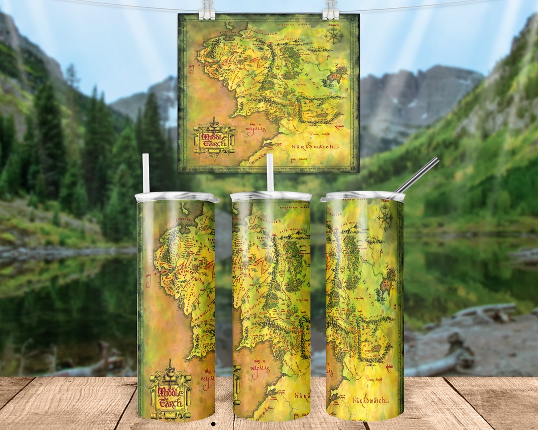 Glossy Middle Earth Tumbler. Elves, Orcs, Rohirim, Trolls, Wizards ...