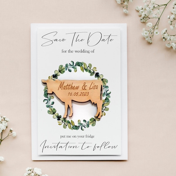 Cow Save the Date - Etsy
