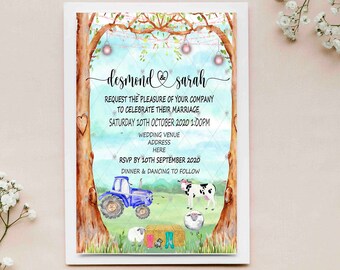 Rustic Wedding Invitation Country Wedding Invitation Barn - Etsy