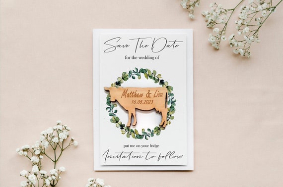 Farm Save the Date/cow Save the Date/farm Wedding/farm Theme - Etsy UK