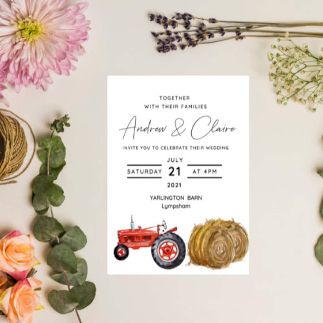 Barn Wedding Invitation/farm Wedding Invitation/farm Theme Wedding ...