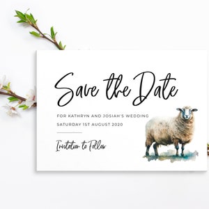 Printed Sheep Wedding Invitation/farm Wedding Invitation/farm Theme ...