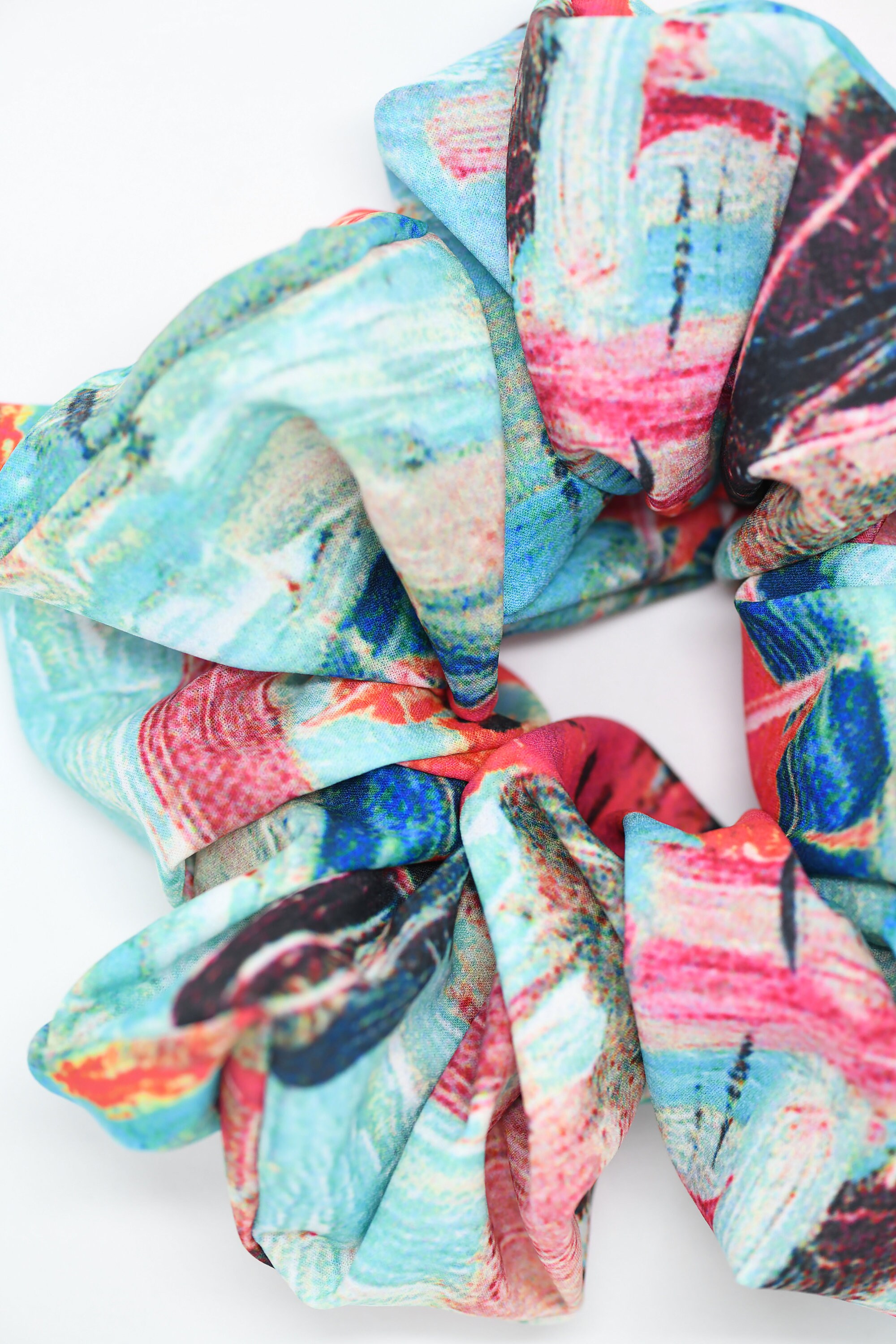 Set of Two Oversized Zero Waste Floral Scrunchies Handmade in USA With ...