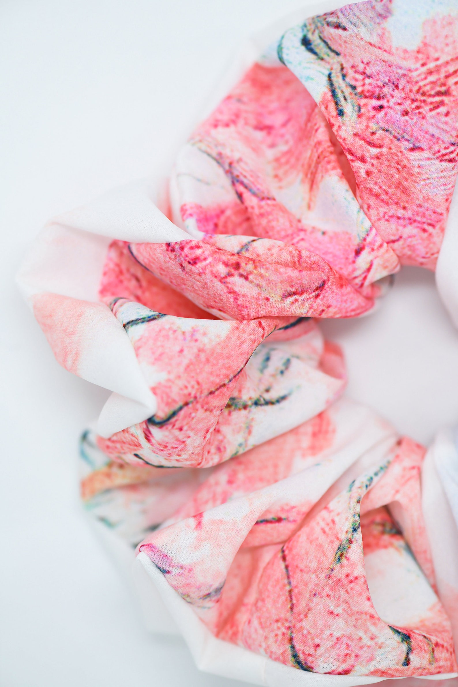 Set of Two Oversized Zero Waste Floral Scrunchies Handmade in USA With ...