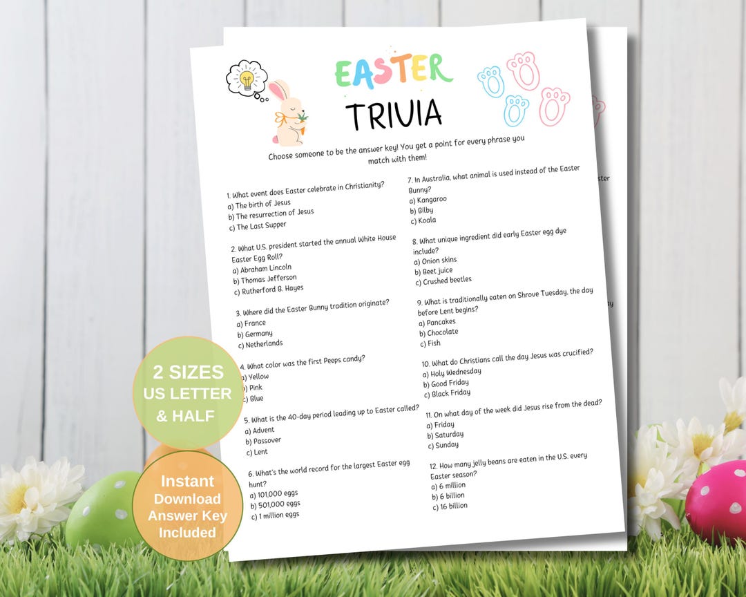 Easter Trivia Game, Easter Party Game, Easter Games, Spring Games ...
