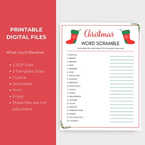 Christmas Word Scramble Game: Holiday Party Icebreaker (digital ...