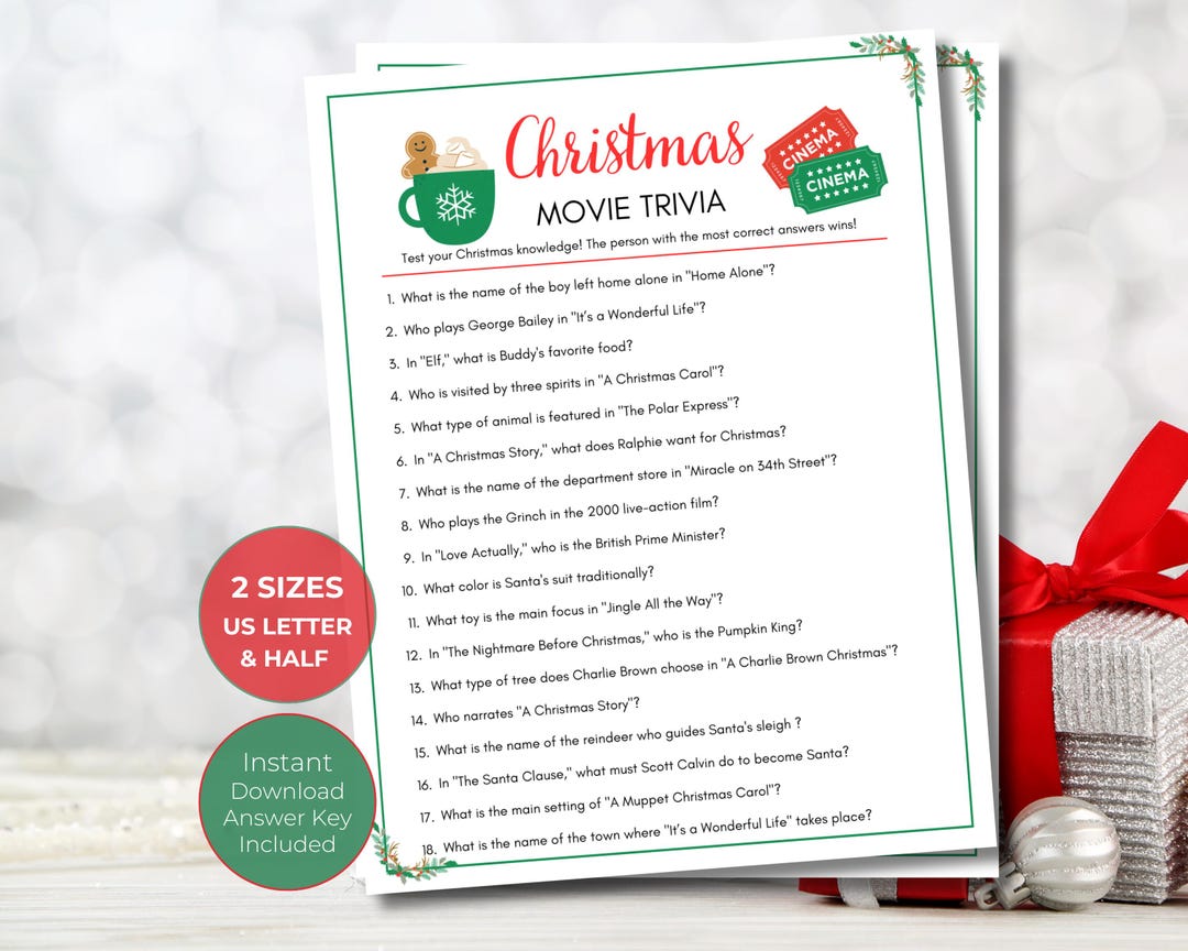 Christmas Movie Trivia Game, Christmas Trivia Printable Games ...