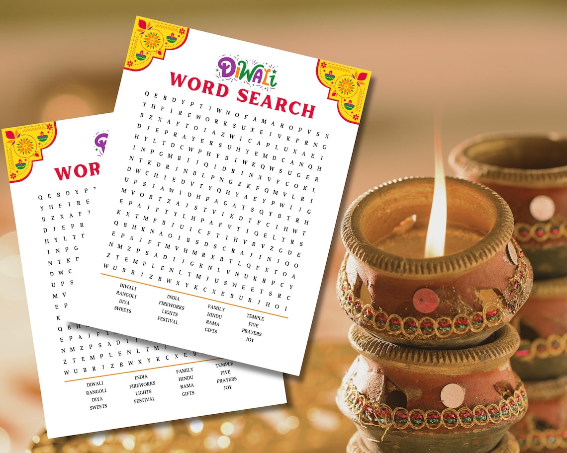 Diwali Word Search, Diwali Activity, Diwali Party Game, Printable ...