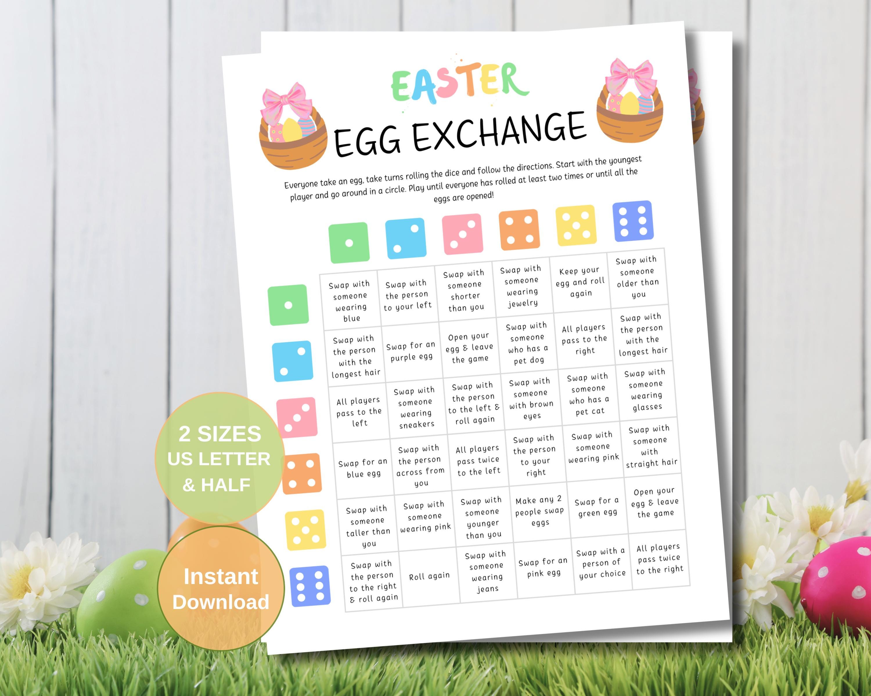 Easter Egg Exchange Game, Easter Dice Game, Easter Party Game, Easter ...
