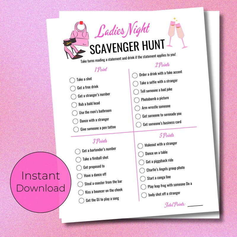 Girls Night Out Scavenger Hunt - Etsy