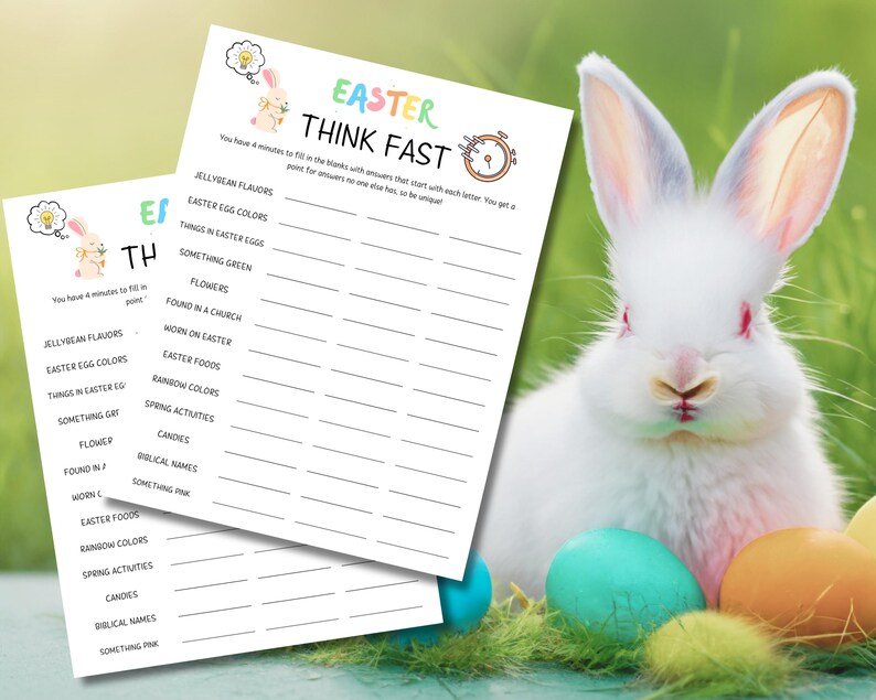 Easter Think Fast, Easter Party Game, Easter Games for Seniors, Easter ...