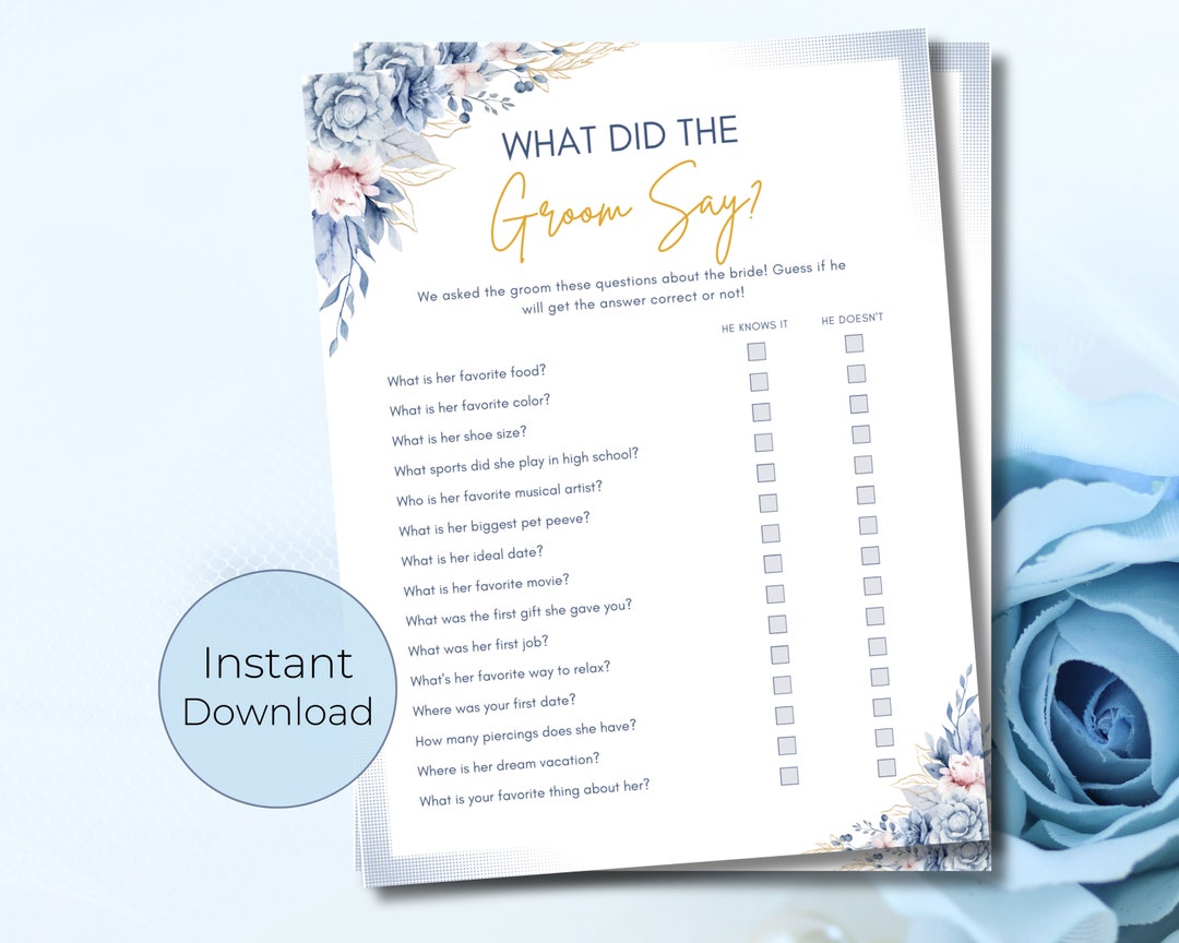 What Did the Groom Say Game | Who Knows the Groom Best | Groom ...