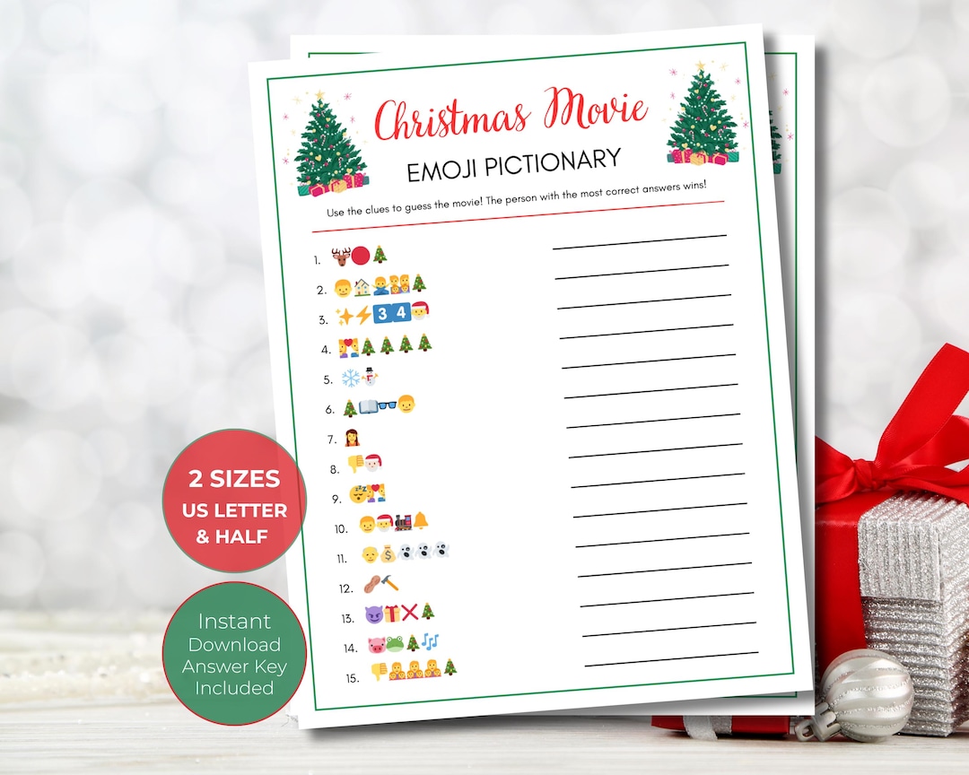 Christmas Movie Emoji Pictionary, Christmas Emoji Games, Christmas ...