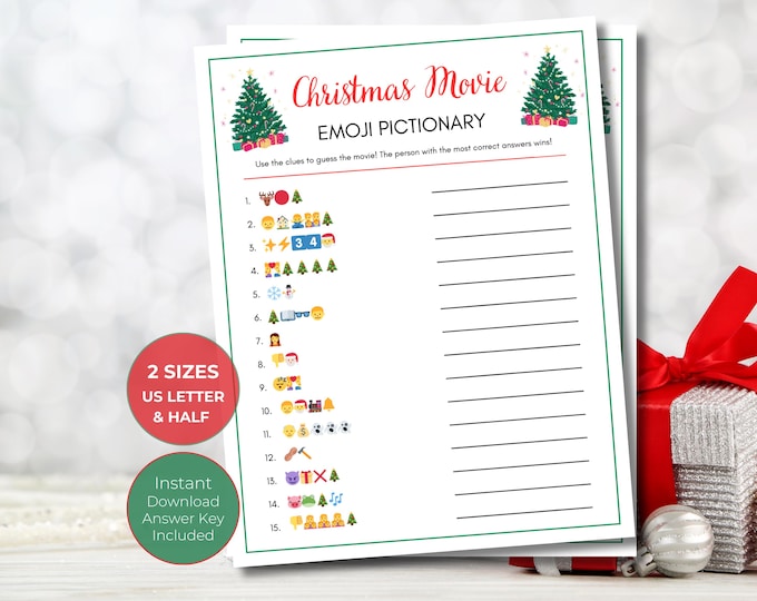 Christmas Movies Emoji Pictionary Game: Holiday Party Quiz (digital ...