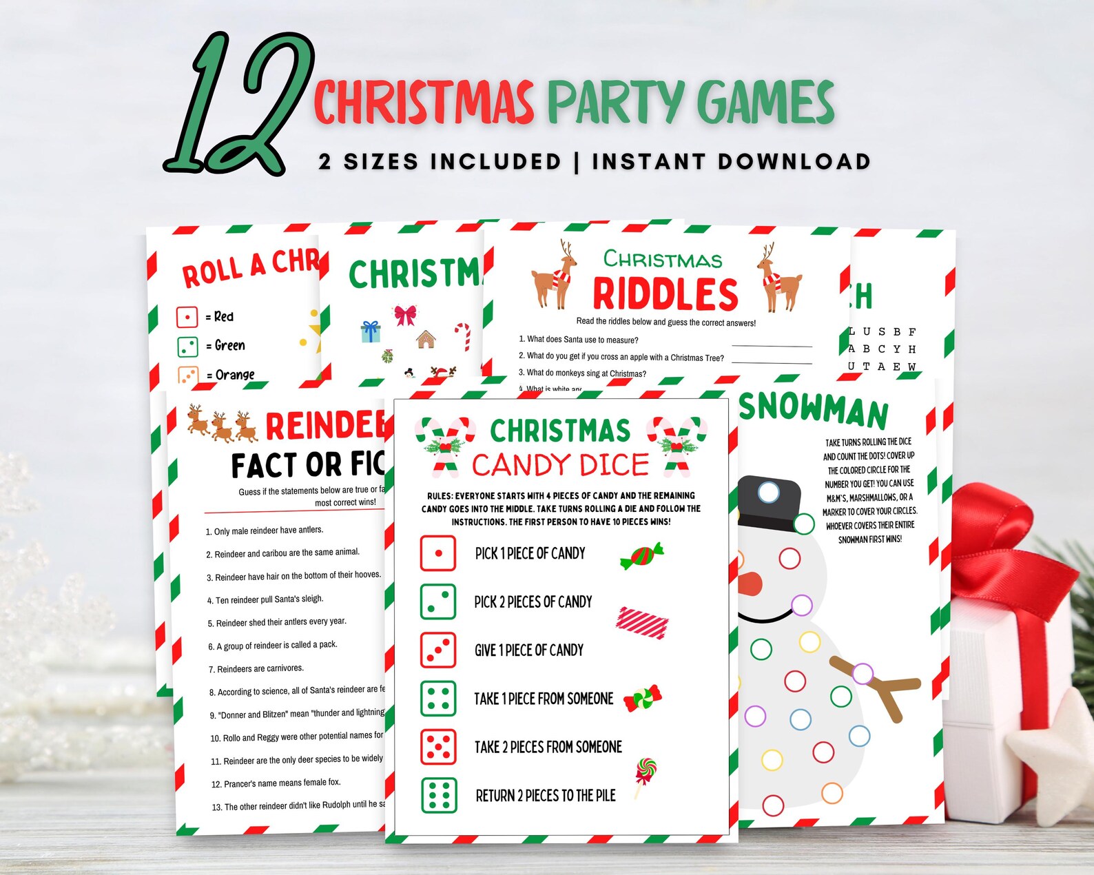 Christmas Games Bundle Printable, Christmas Party Games Kids, Christmas ...