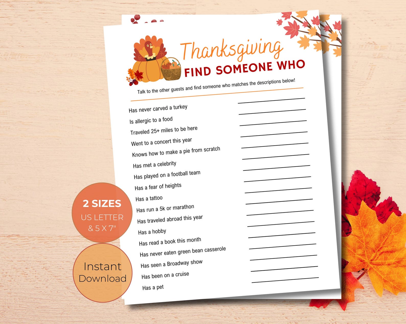 Thanksgiving Find Someone Who, Thanksgiving Game Printable, Family ...