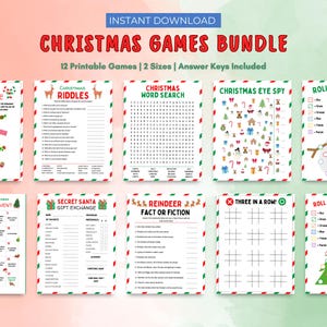 Christmas Games Bundle Printable, Christmas Trivia Games, Christmas ...
