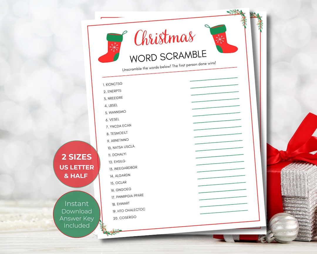 Christmas Word Scramble Game: Holiday Party Icebreaker (digital ...
