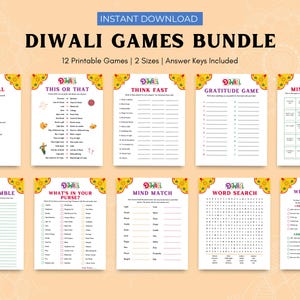Diwali Party Games, Diwali Games Bundle, Indian Games, Diwali ...