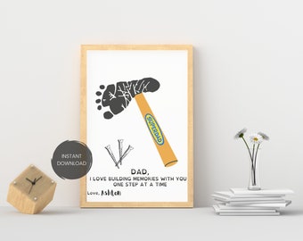 Fathers Day, Hammer Footprint Craft Father's Day Handprint Craft ...