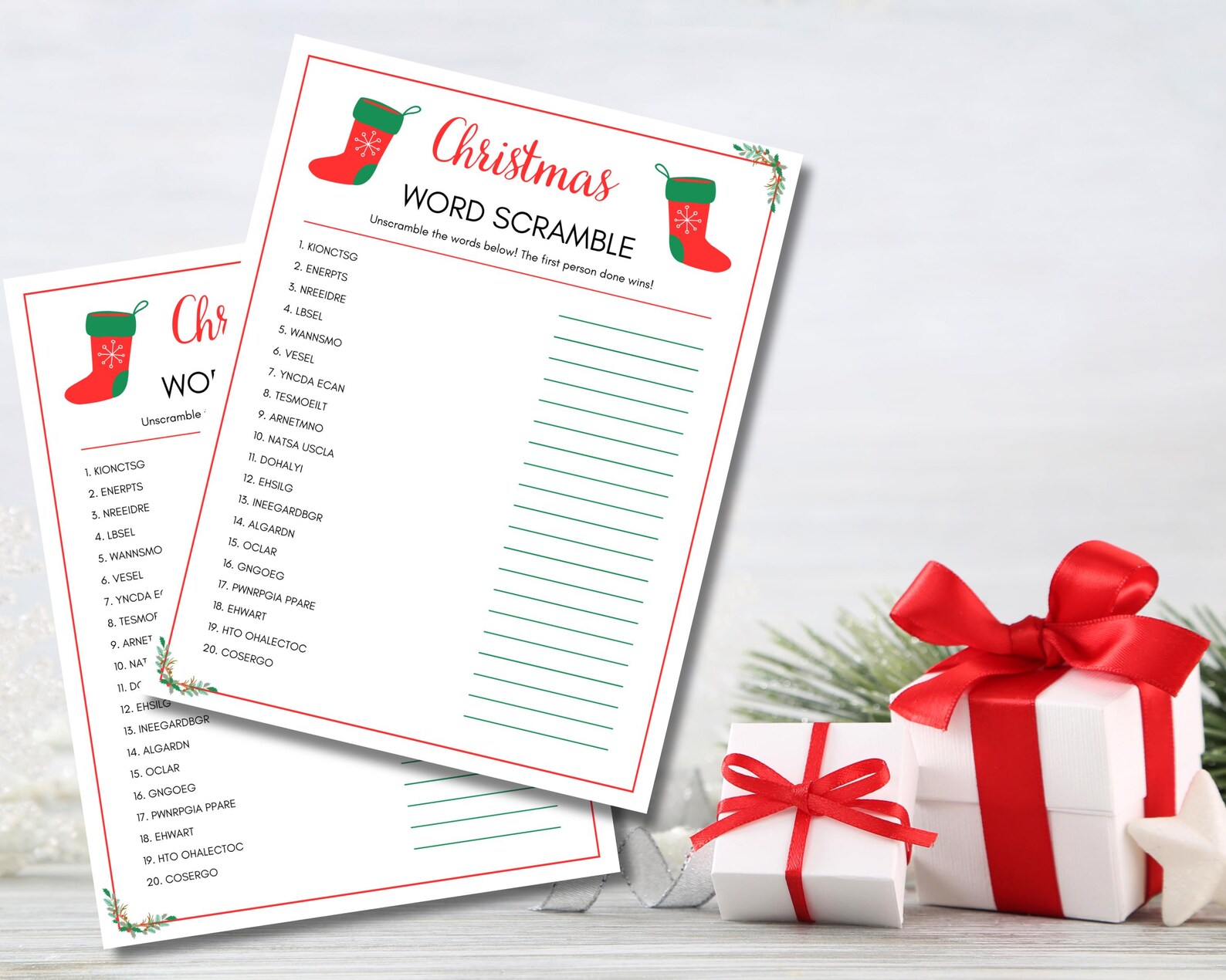 Christmas Word Scramble Game: Holiday Party Icebreaker (digital ...