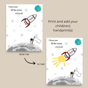 I Love You to the Moon and Back Handprint | Handprint Art for Dad ...