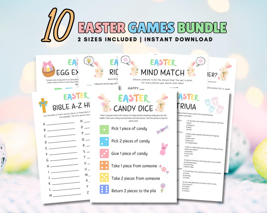 Easter Games Printable, Easter Activities for Kids, Easter Party Games ...