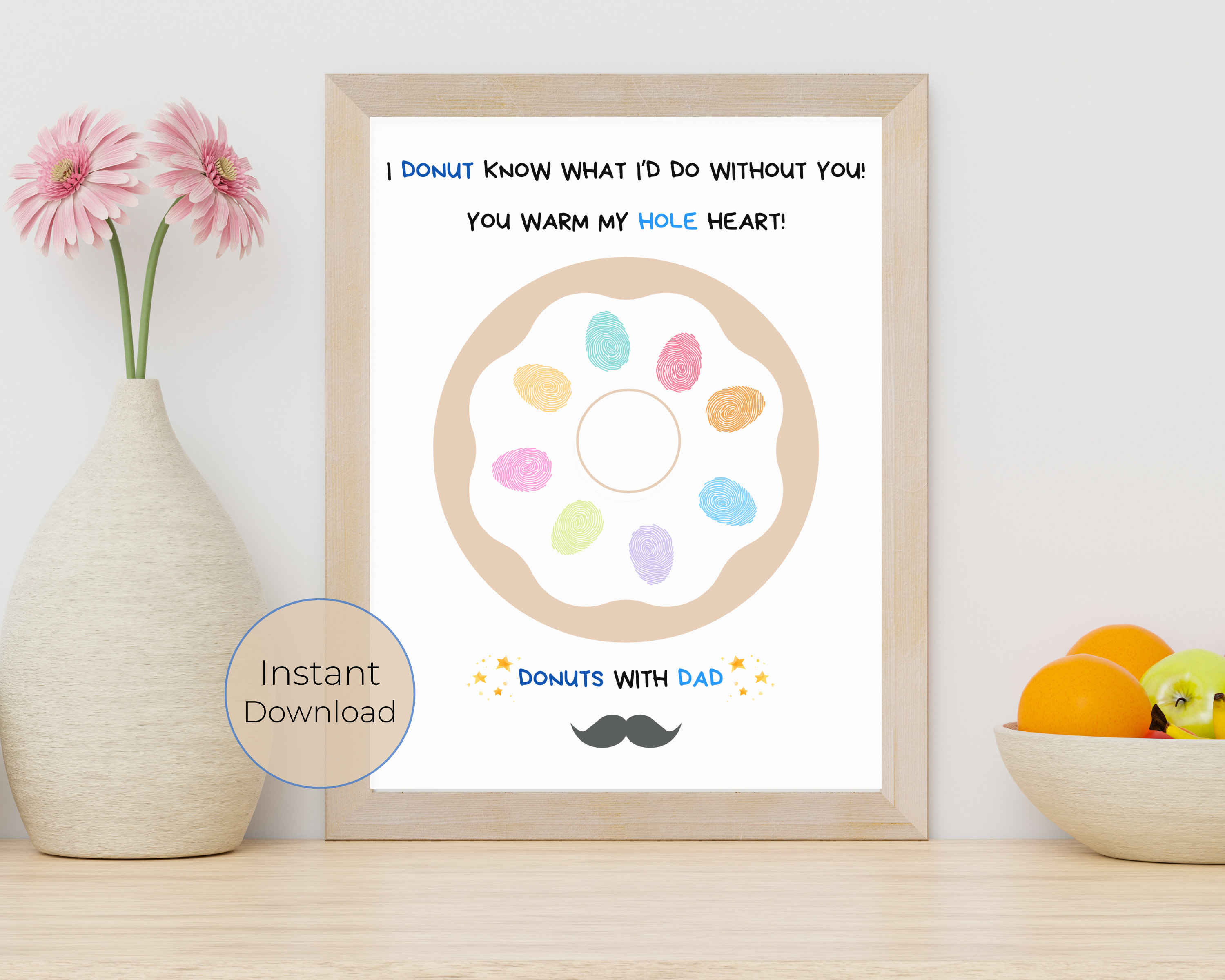 Donuts With Dad Craft | Fathers Day Fingerprint Craft | Fingerprint Art ...
