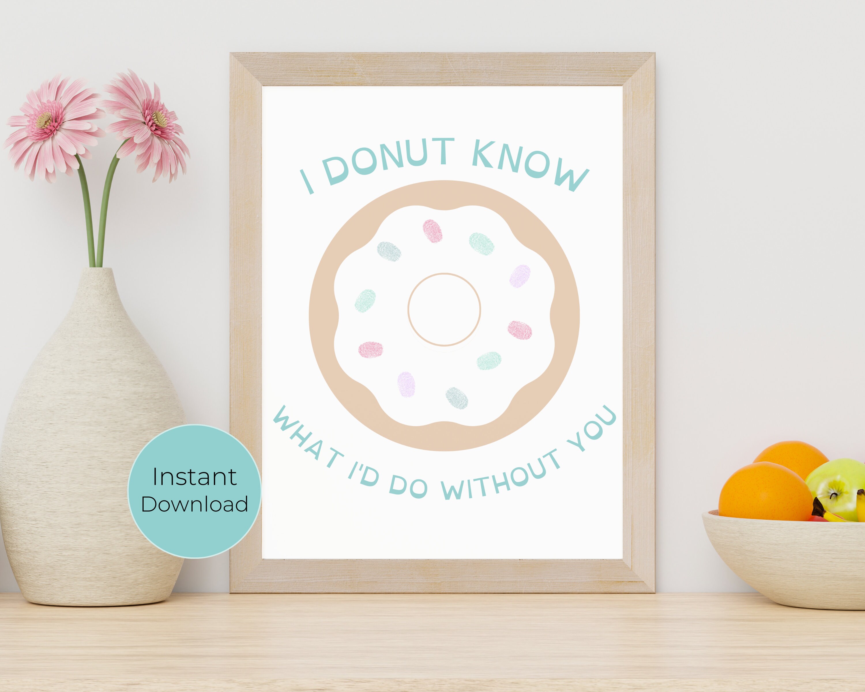 Fathers Day Fingerprint Craft | Donuts With Dad Craft | Fingerprint Art ...