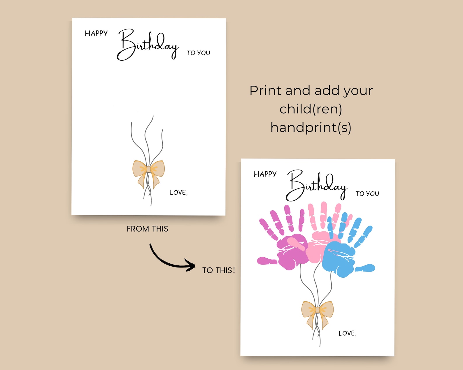 Happy Birthday Handprint | Birthday Handprint Craft | Handprint Art for ...